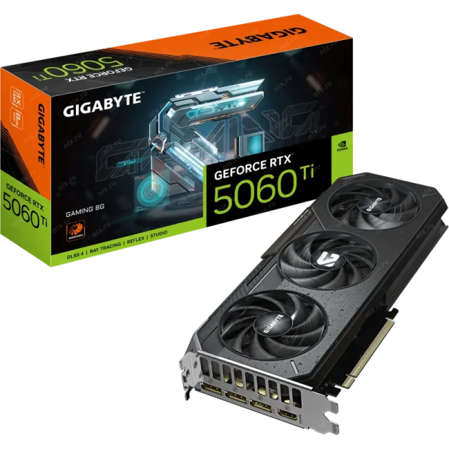 Видеокарта Gigabyte PCI-E 5.0 GV-N506TGAMING-8GD 1.0 NVIDIA GeForce RTX 5060TI 8Gb 128bit GDDR7 2572/28000 HDMIx1 DPx3