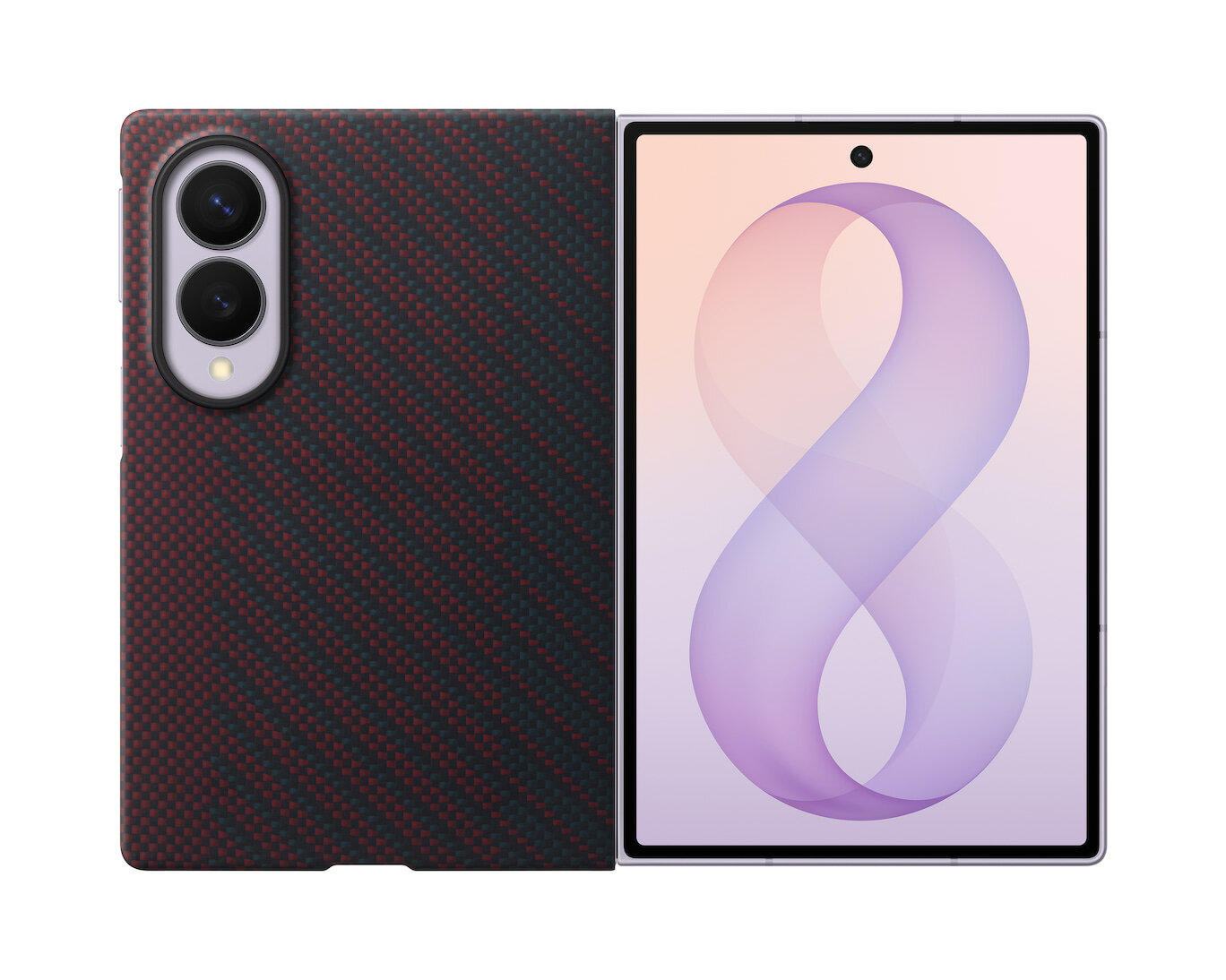 Чехол карбоновый, Samsung Galaxy Z Fold8 Carbon Magnet Case Red , Красный