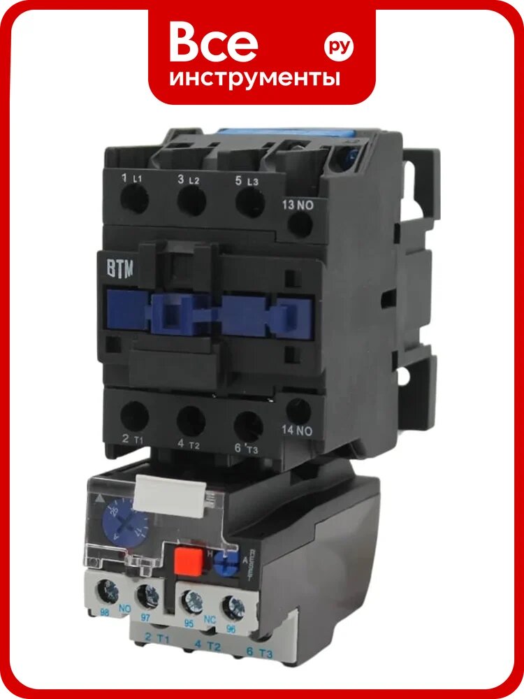 Контактор электромагнитный ВТМ КМН-23220-32А-230АС-(1з)-РТЛ1023-2(23,0-32,0А)-УХЛ4-В- ВТМ00063835