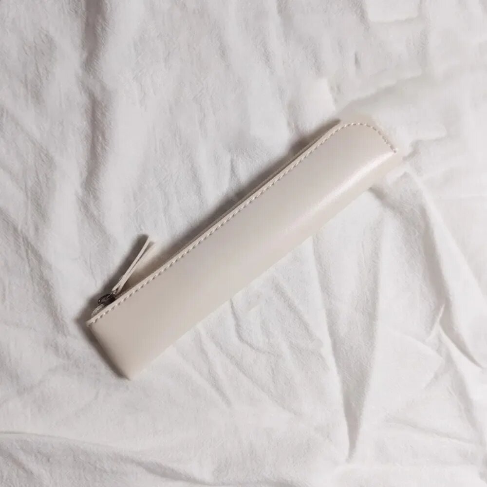 Винтажный пенал из искусственной кожи Pencil Case Бежевый, Beige