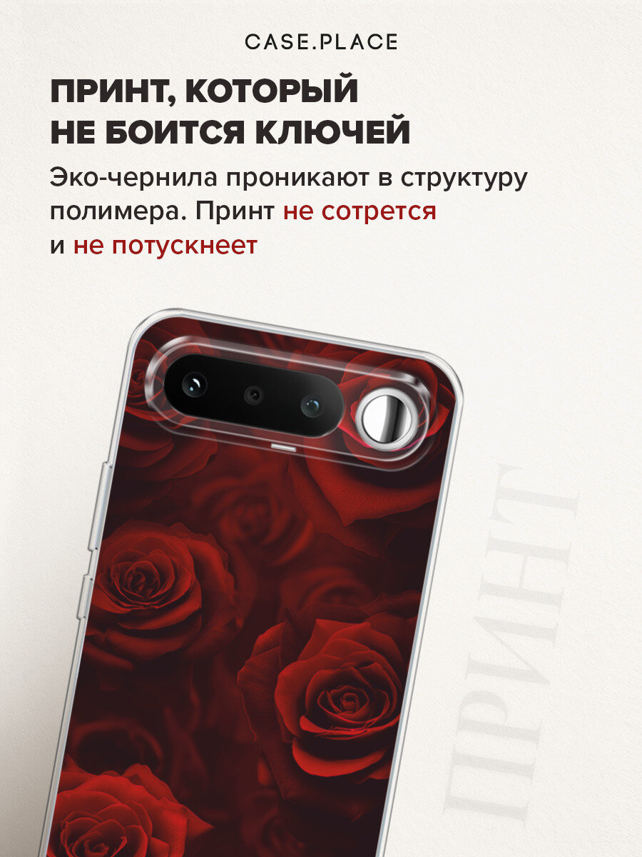 Силиконовый чехол на Realme 16 / Реалми 16 с принтом Алые розы — фото 1