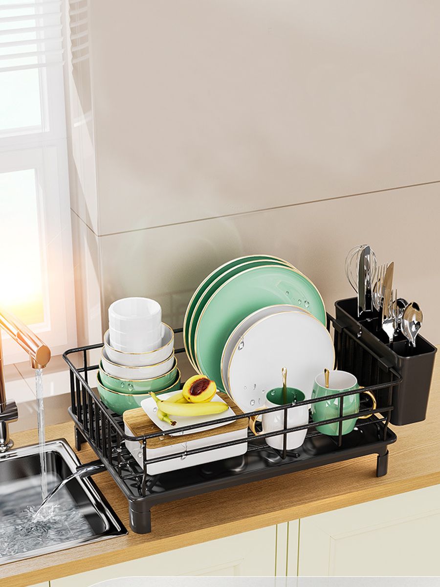 Easyhouseby Поддон для сушилки посуды 33 см x 43 см х 15 см 1 шт установка на раковину металл черный