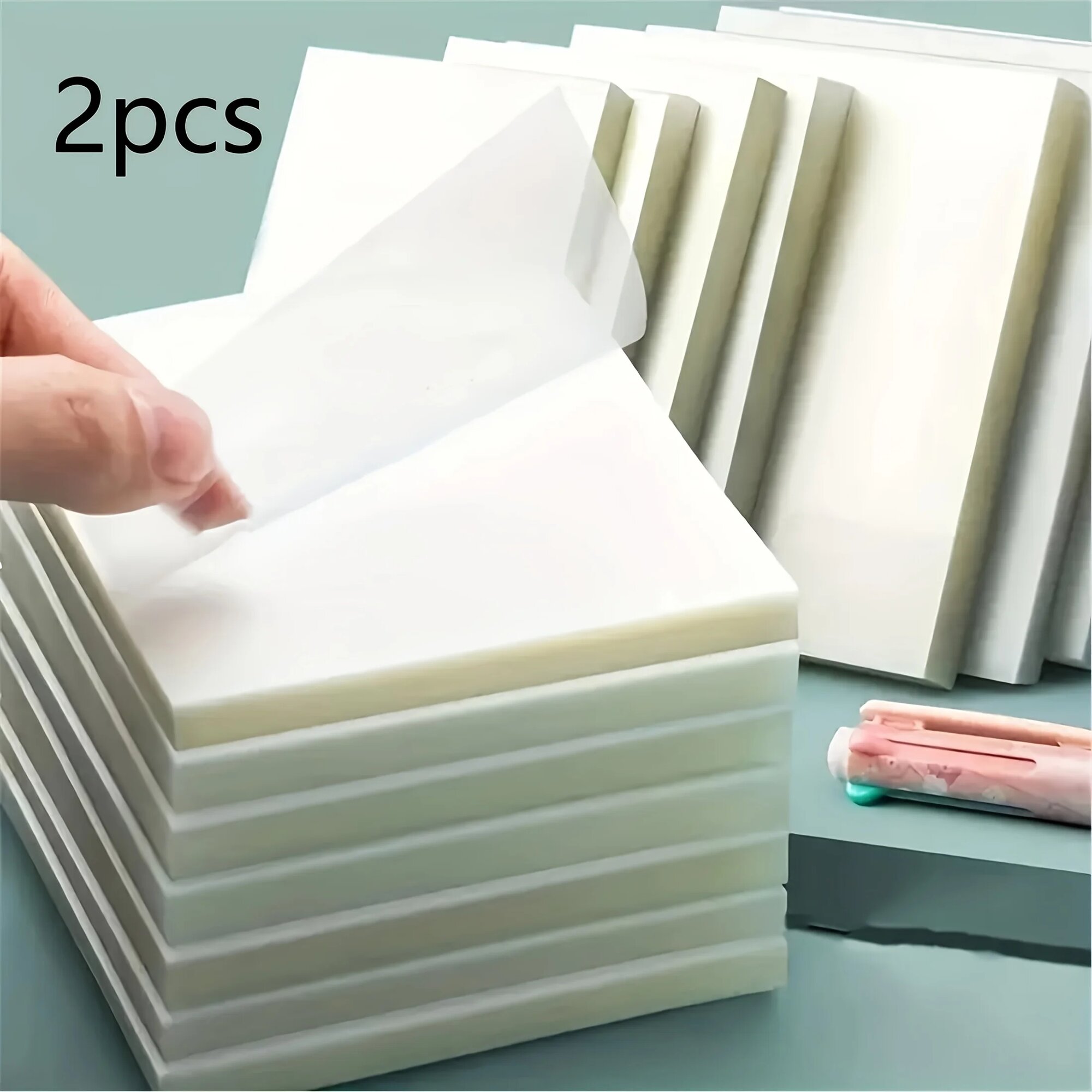 Прозрачные самоклеящиеся наклейки 2.95 дюйма White 2Pads