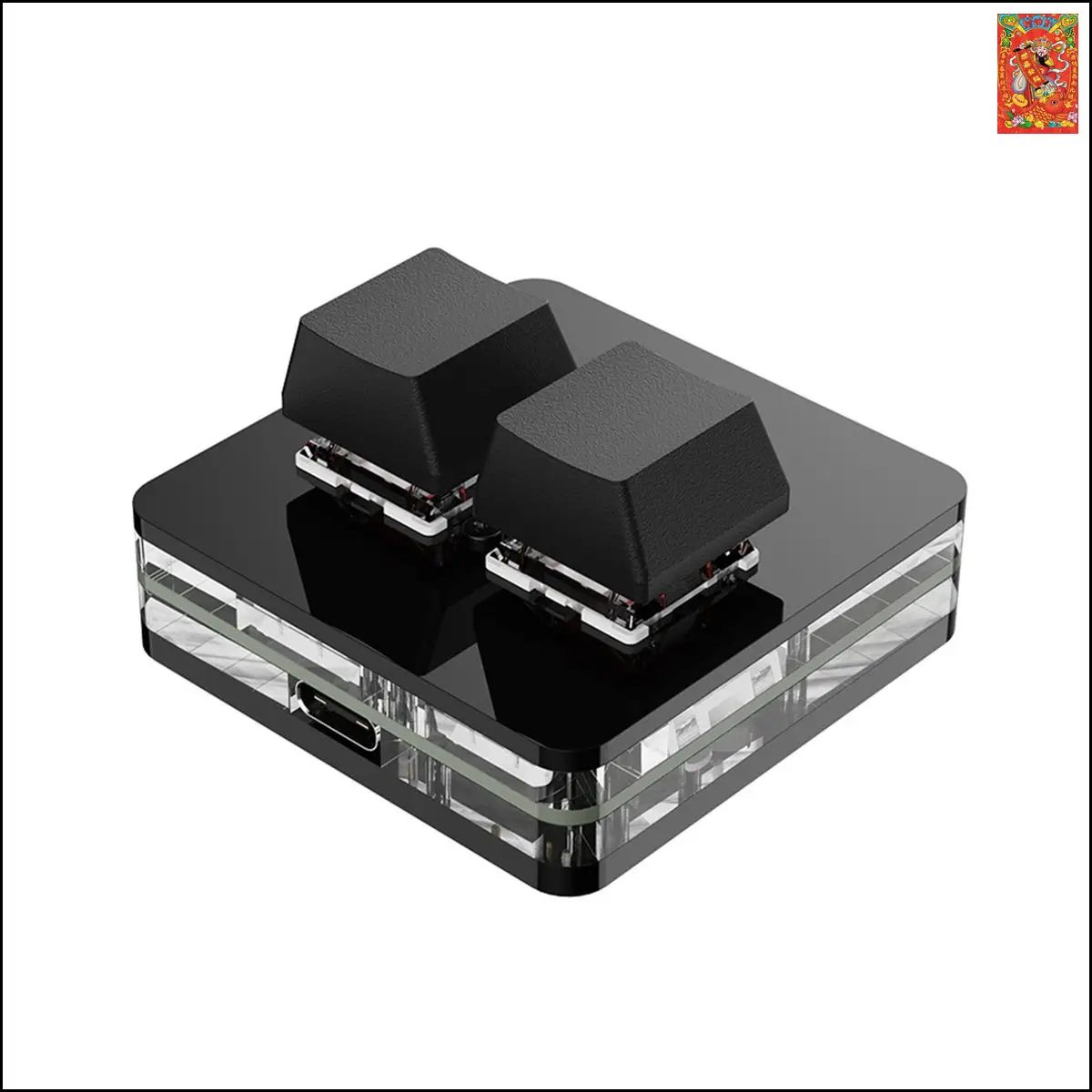 Мини-клавиатура с 2 клавишами RGB Macro OSU для игровой работы, белый A