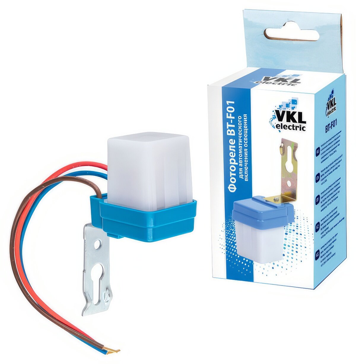 Фотореле VKL electric 6А максимальная нагрузка 1300ВА IP44