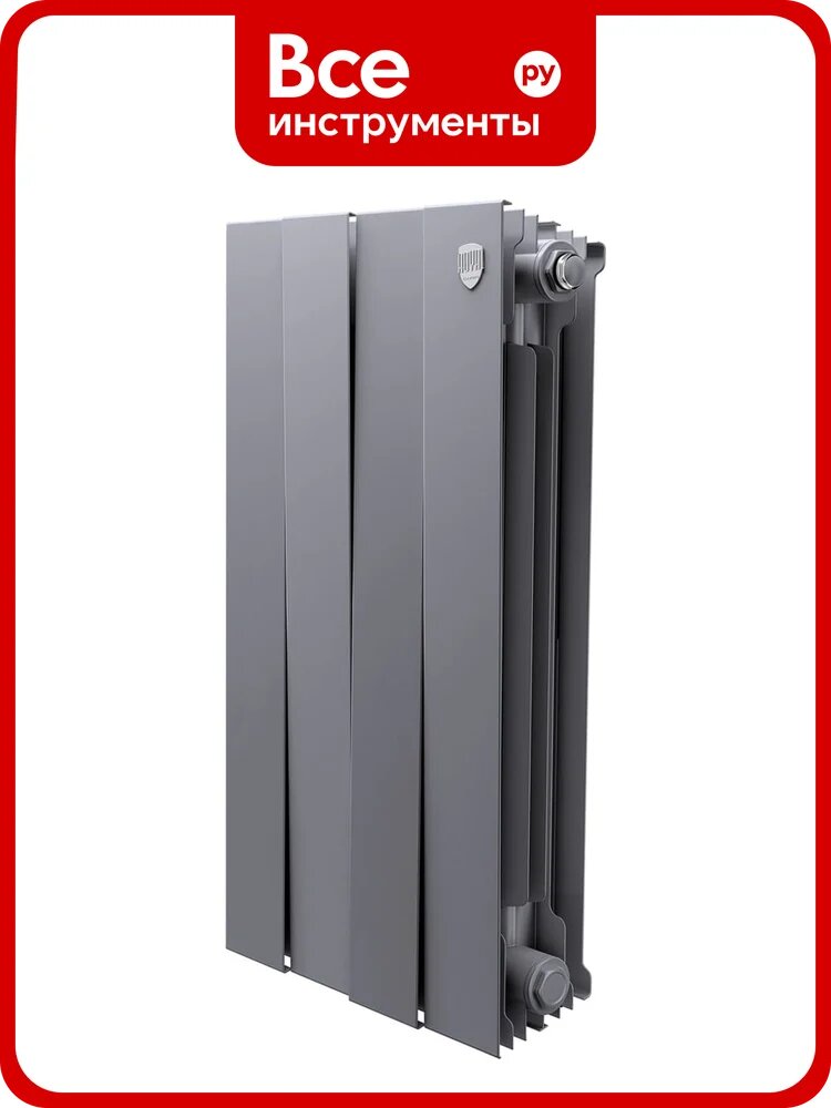 Радиатор биметаллический ROYAL THERMO PianoForte 500 Серебристый - 4 секц. НС-1682375