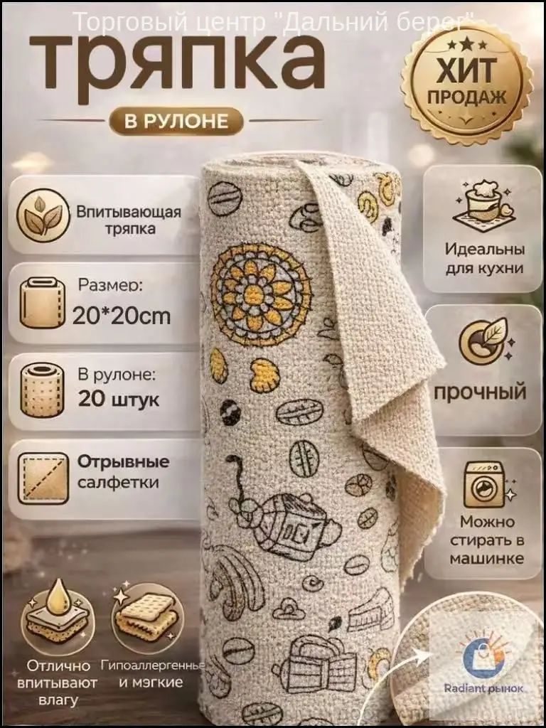 Салфетки для уборки Инвентарь для уборки, 20×20, 1 шт.