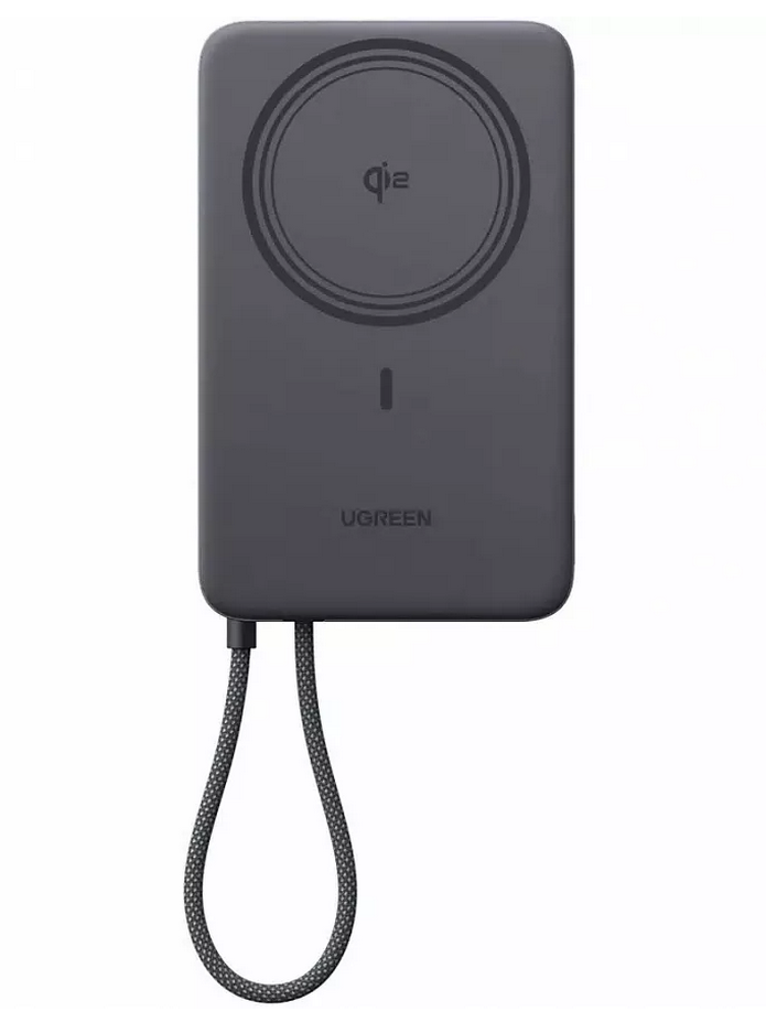 Внешний аккумулятор UGREEN PB570 (75982B) MagFlow Air 10000 mAh 30W Серый космос USB-C, Qi 2