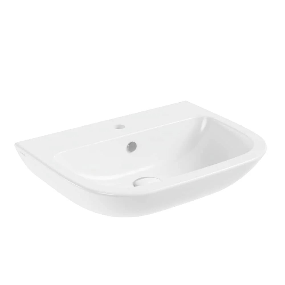 Раковина подвесная VitrA S20 5503B003-0001 60 фарфоровая, раковина для ванной, белая, глянцевая, полукруглая, со встроенным сливом-переливом