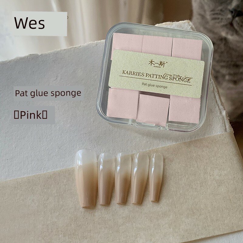 Розовые губки для ногтей из гранулированного силикона, 3 упаковки в коробке, для градиентного смешивания и эффекта румян