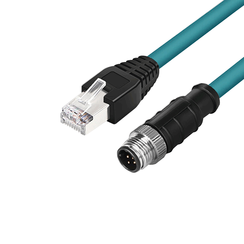 Кабель Kesi M12 в RJ45 высокогибкий 4-жильный D-Type для визуальных систем совместимый с Cognex 5м Версия：5