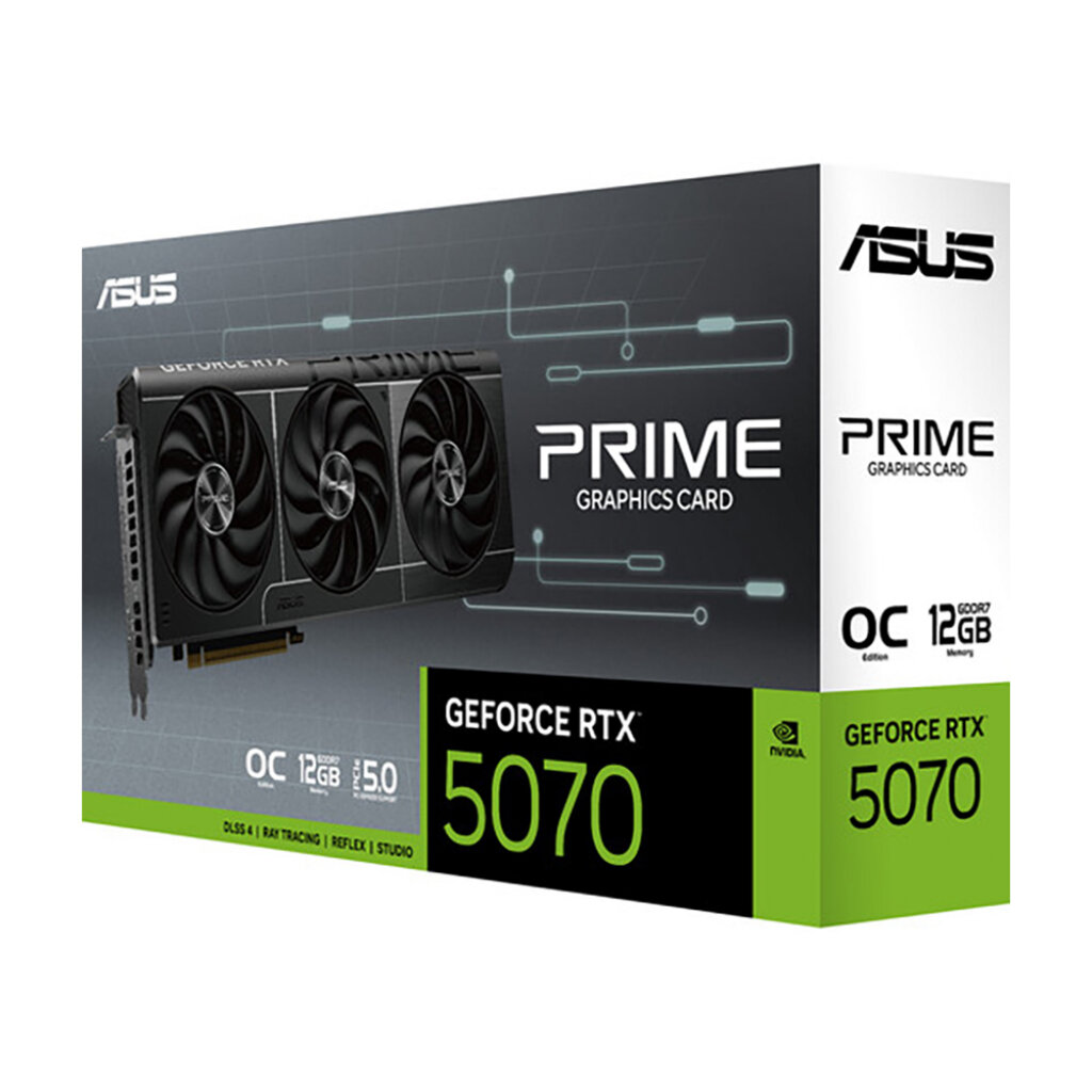 Видеокарта RTX 5070 12Gb Asus PRIME-RTX5070-O12G, Blackwell 6144 ядра CUDA, 3 вертушки