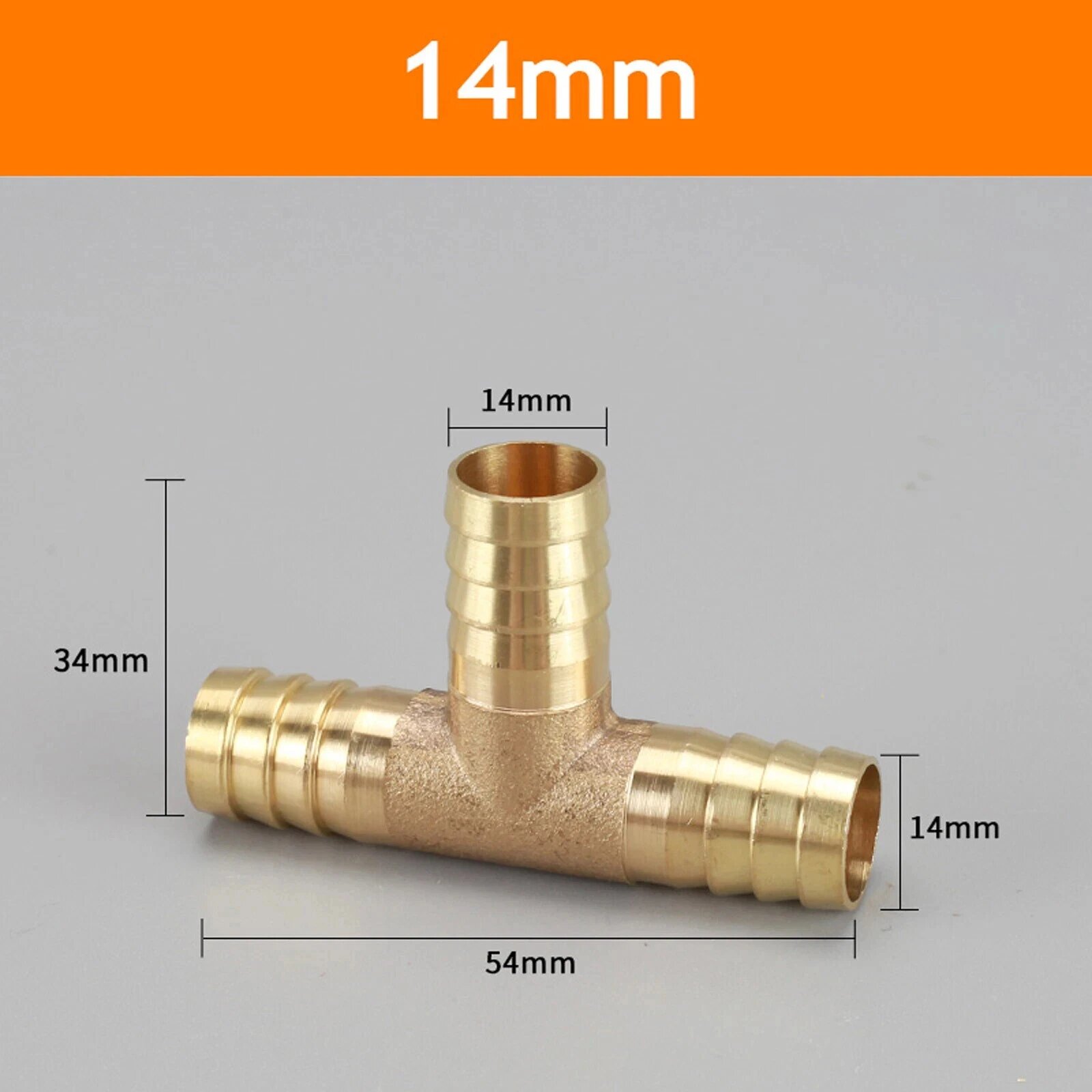 Латунный тройник для шланга 4-25 мм 1pcs, 14mm