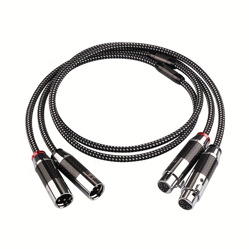 Кабель микрофонный XLR 3-pin мужской-женский, сбалансированный аудиокабель, длина 0,5 м