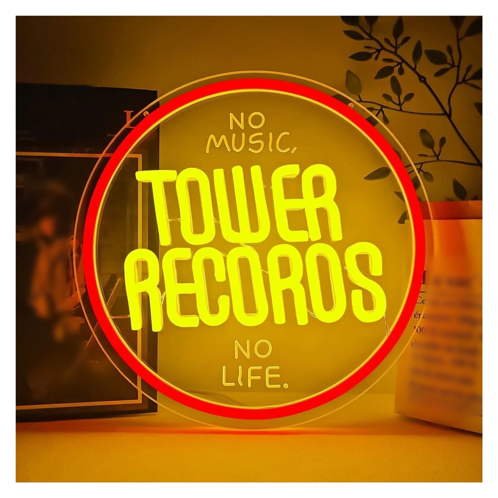 Светодиодная Неоновая Вывеска "No Music No Life Music" 35x35cm