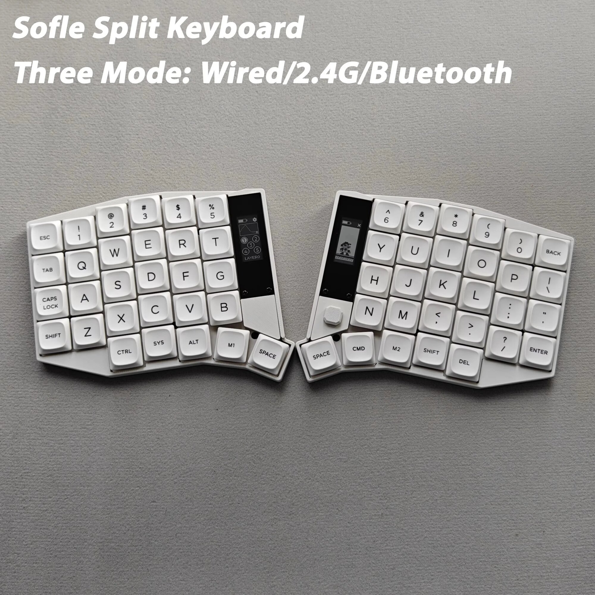 WEIKAV Sofle Split Keyboard Three Mode Choc V1 D version, White Keyboard — фото 1
