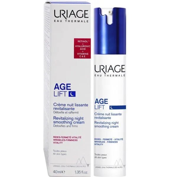 Uriage Ночной разглаживающий восстанавливающий крем Age Lift Revitalizing Night Smoothing Cream, 40 мл