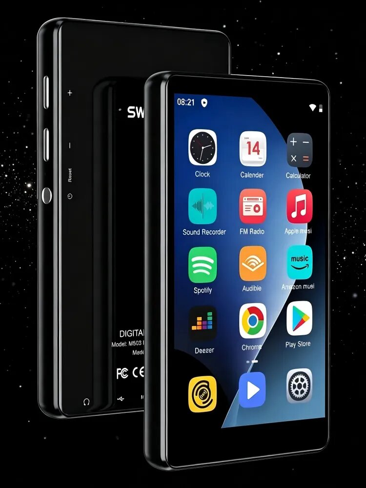 Смартфон сенсорный Android для музыки и приложений черный