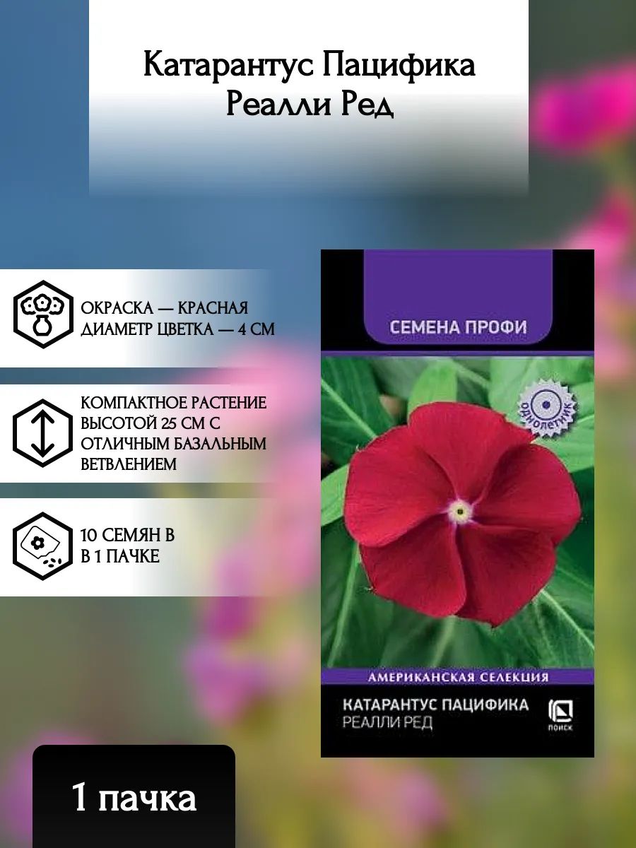 Семена, Катарантус Пацифика Реалли Ред, 1 пачка