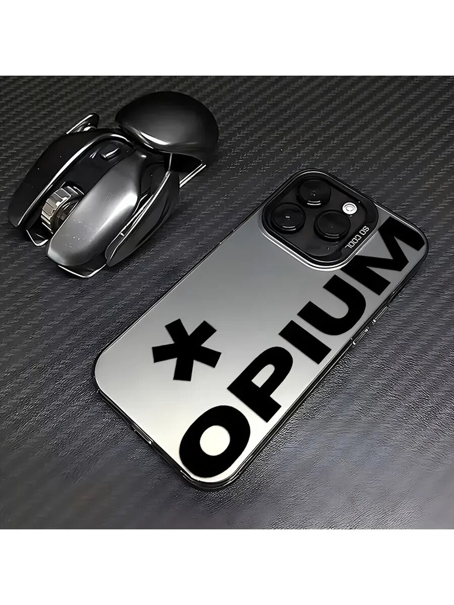 Чехол на IPHONE 11 чёрный Голубой пойум Логотип