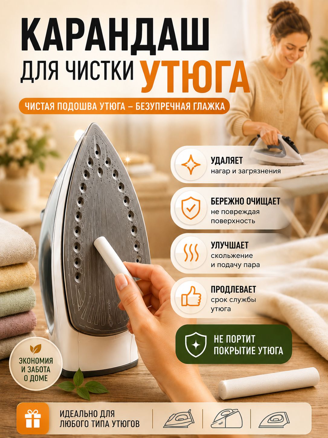 Карандаш для чистки утюгов 1 шт.
