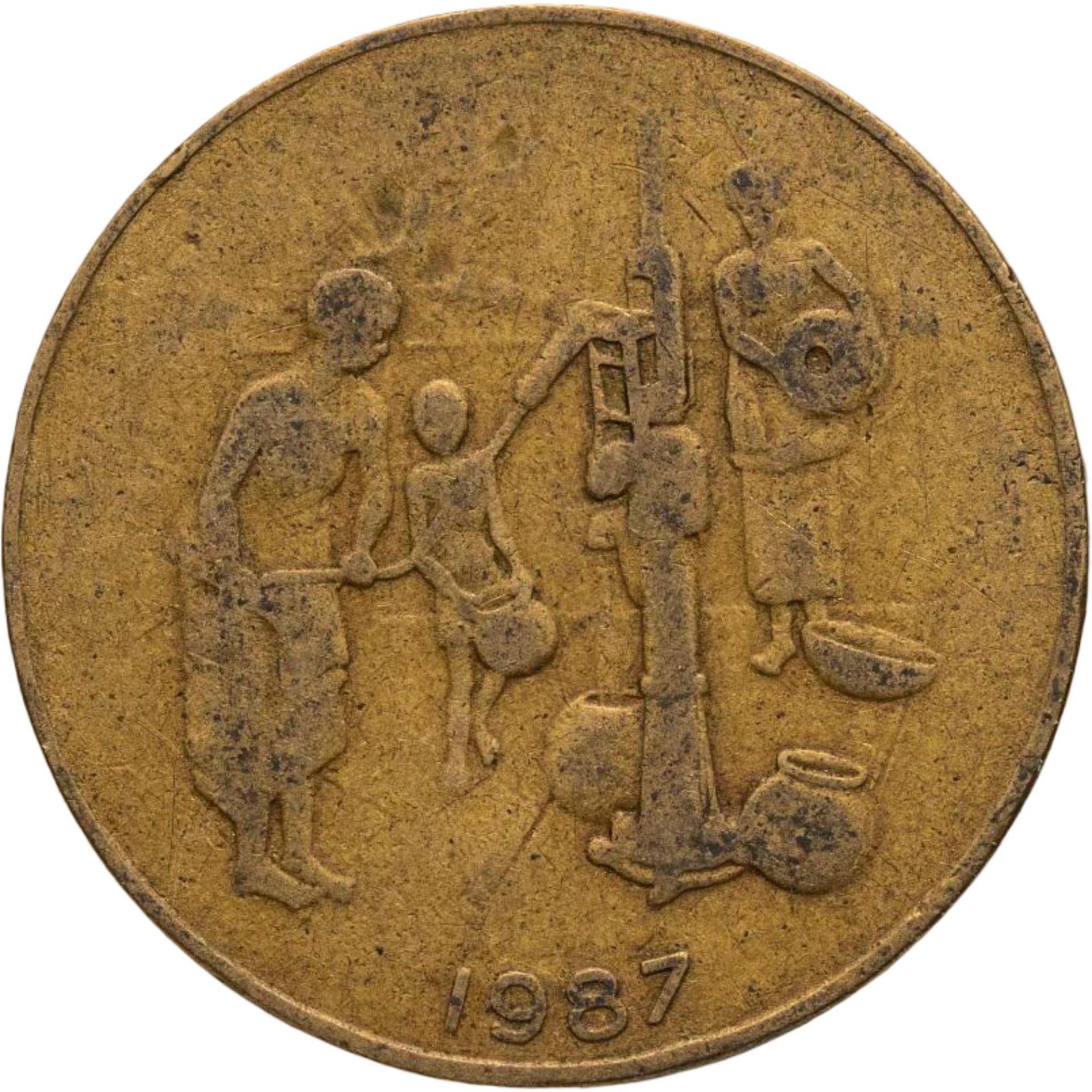 Западная Африка BCEAO 10 франков francs 1987 "ФАО", Медь-Алюминий-Никель, в сохранности VF