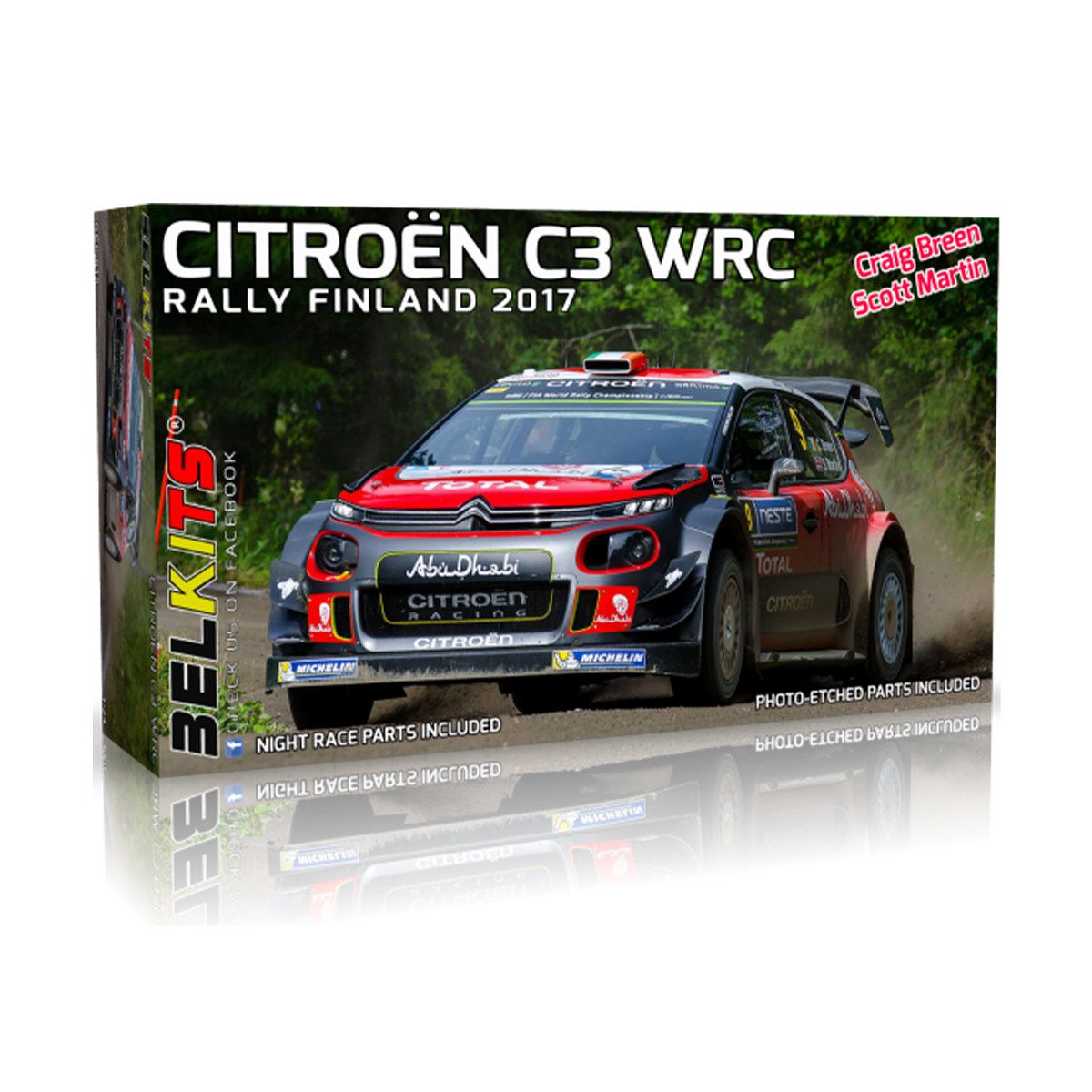 Сборная модель раллийного авто Belkits 1:24 Citro n C3 WRC (BEL018) с фототравлением и ремнями