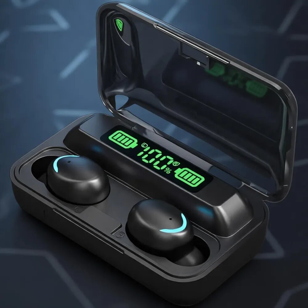 Беспроводные Bluetooth-наушники F9 5C с цифровым дисплеем, TWS в упаковке.