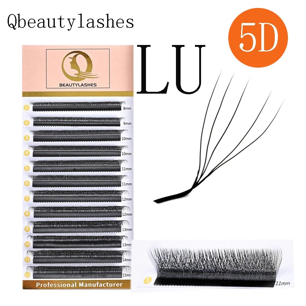 Nакладные ресницы Qbeautylashes 5D LU-образной формы из искусственного меха