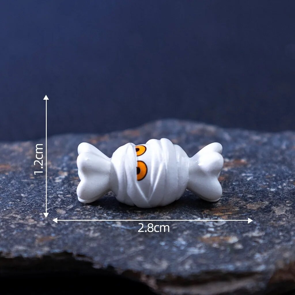 Миниатюрные фигурки скелетов из резины для декора Белый, White