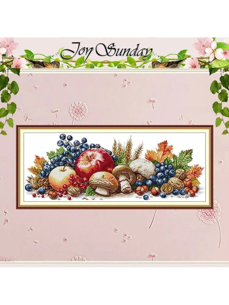 Joy Sunday вышивка крестом наборы, Схема на 16CT "Осенний сбор урожая",65*28CM