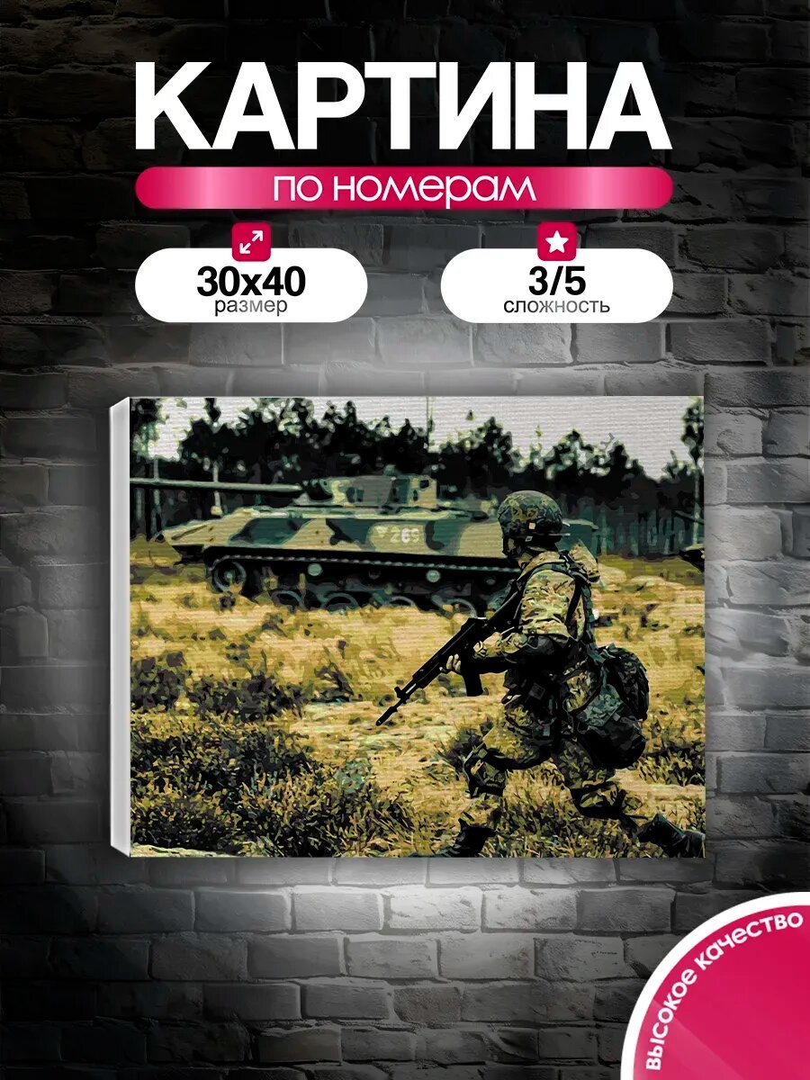 Картина по номерам 30x40 На страже Отечества