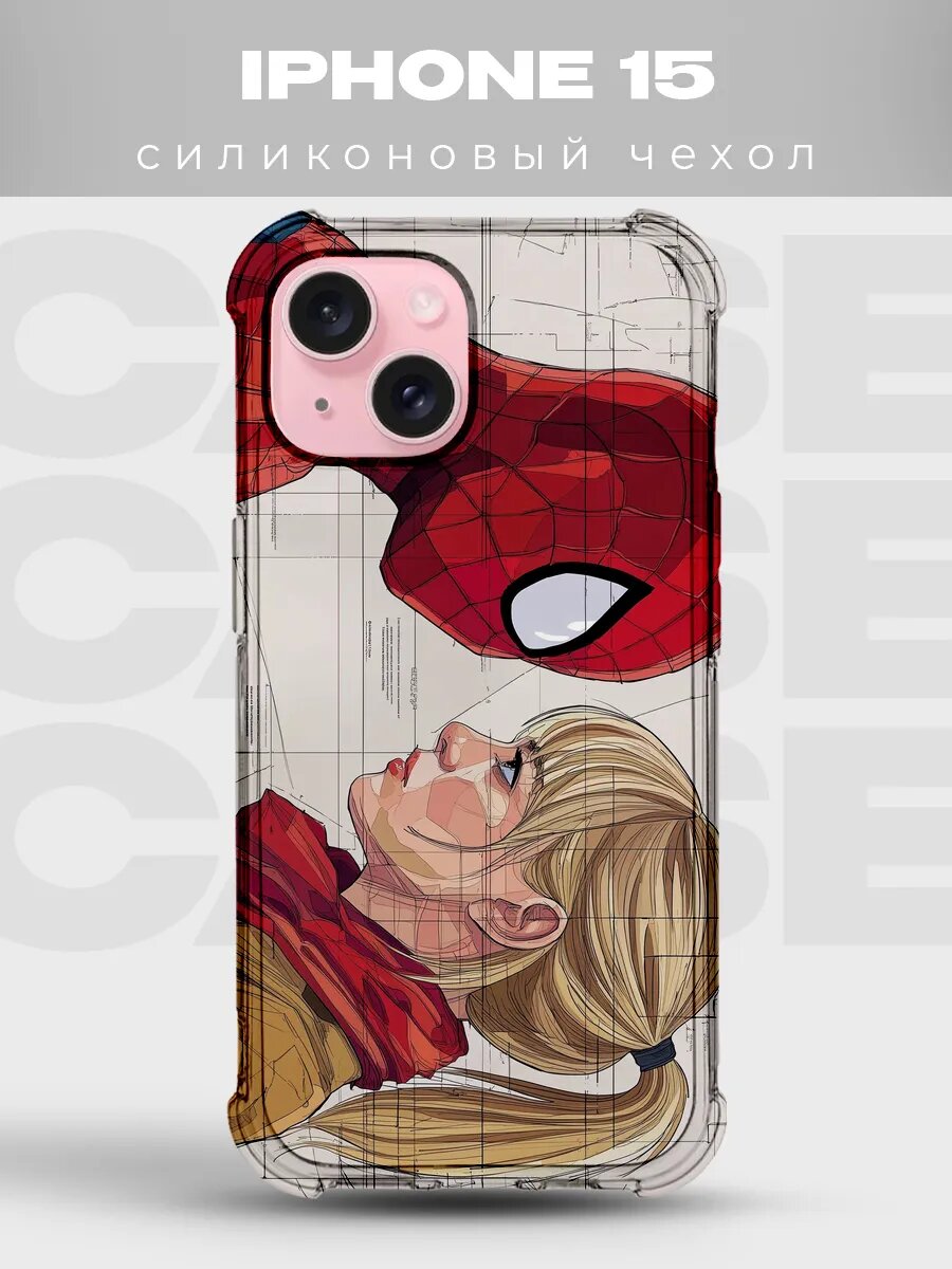 Чехол на iPhone 15 Человек-паук spider man человек паук