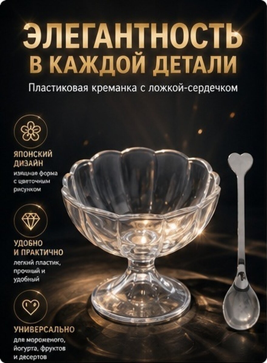 Миски для мороженого на 250 мл, компактные и элегантные, идеальны для дома