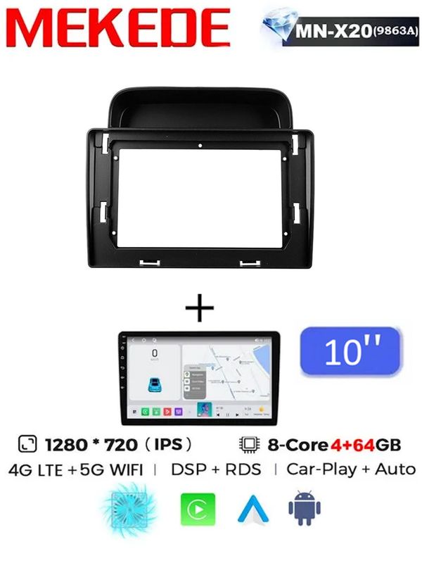 Магнитола Mekede MN X20 Pro 4+64G 10.2 дюймов Lexus LX470 Toyota Land Cruiser LC 100 1998-2003 F2