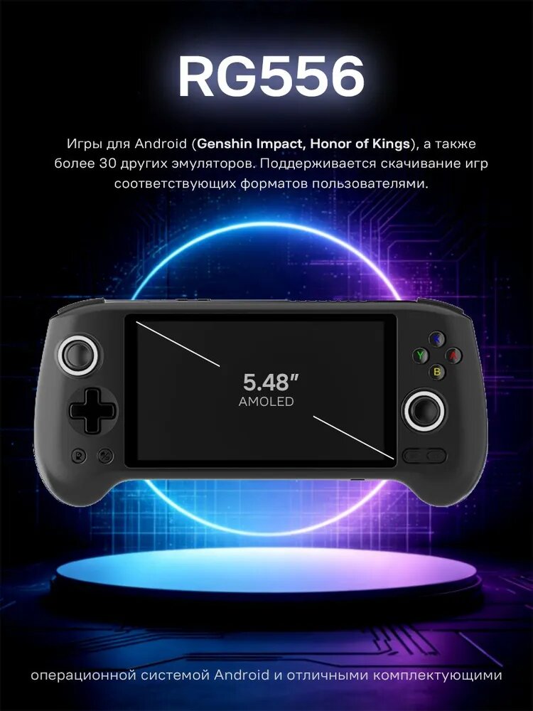 Anbernic RG556, карманная игровая консоль, Система Android, ОЗУ 8 ГБ + внутренняя память 128 ГБ