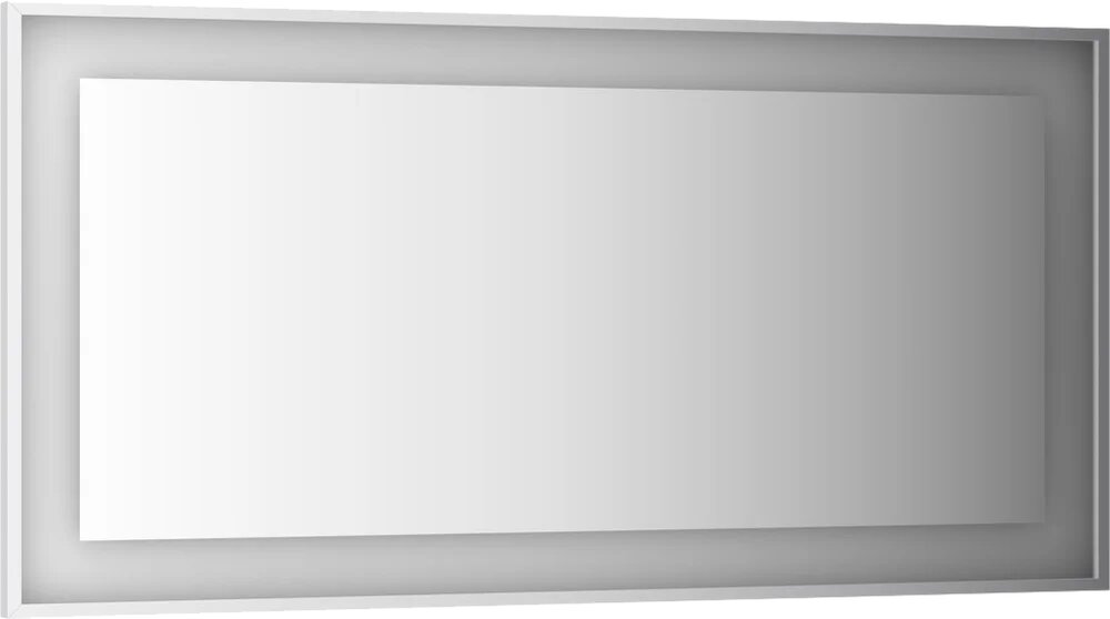 Зеркало Evoform Ledside BY 2210 150x75 со светодиодной подсветкой, 150 см, серое, пластиковое, зеркало настенное в ванную, в современном стиле