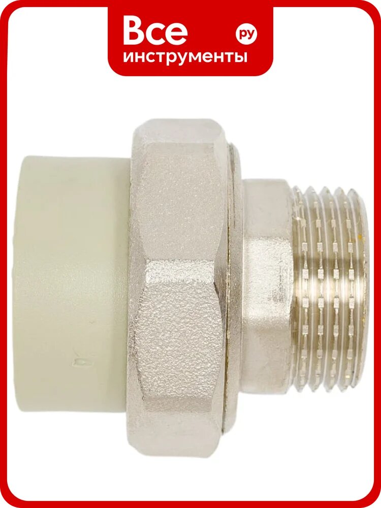Муфта комбинированная разъемная TEBO PPR, O-ring, 32x1 НР, серый 016022108