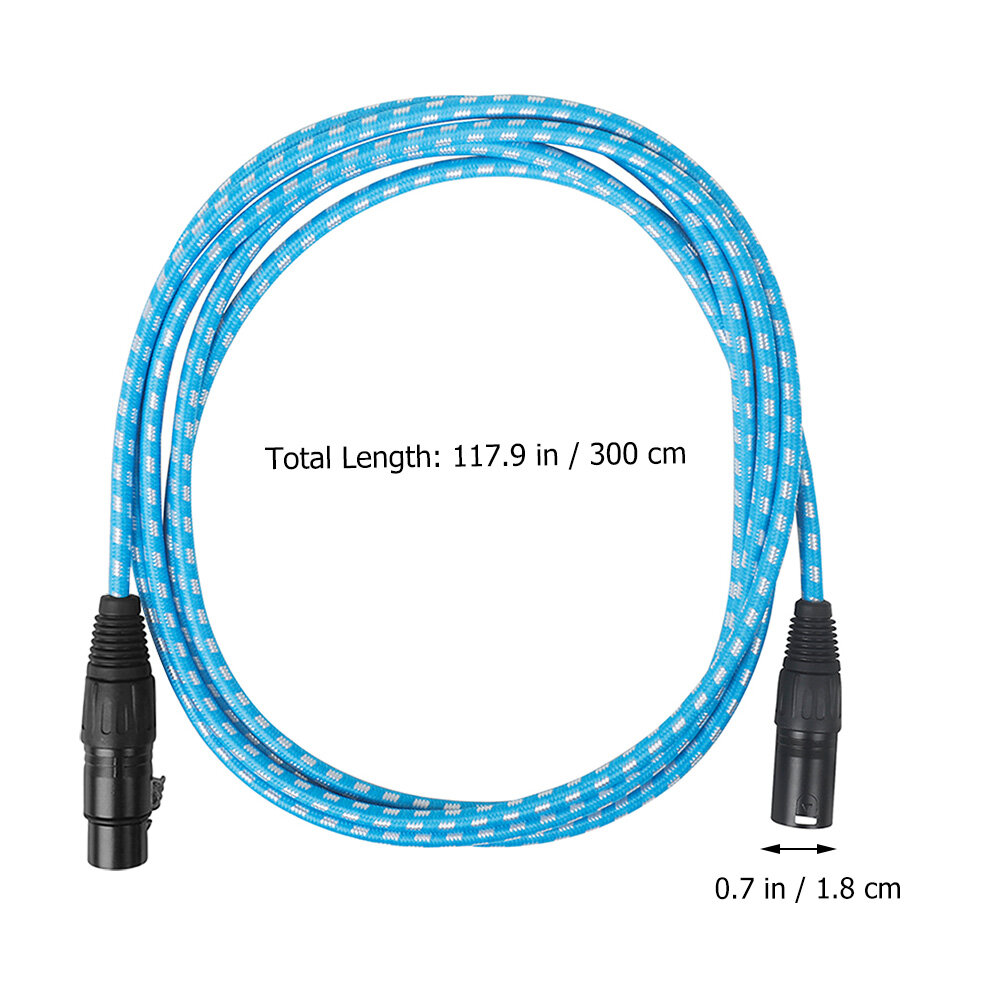 Кабель XLR Синего Цвета Для Микрофона И Гитары 300.00X1.80X1.80CM