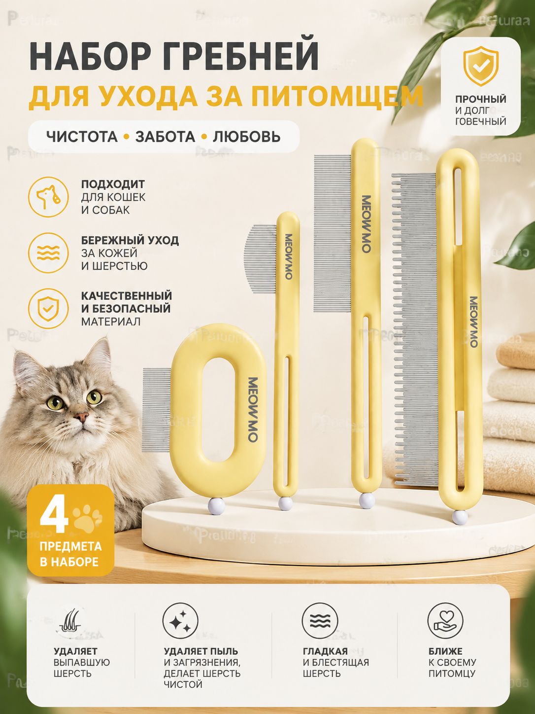 Точная расческа для удаления слезных пятен у маленьких собак и кошек, Мягкая и безопасная, для йорков, ши-тцу, мальтийских болонок, померанцев, щенков