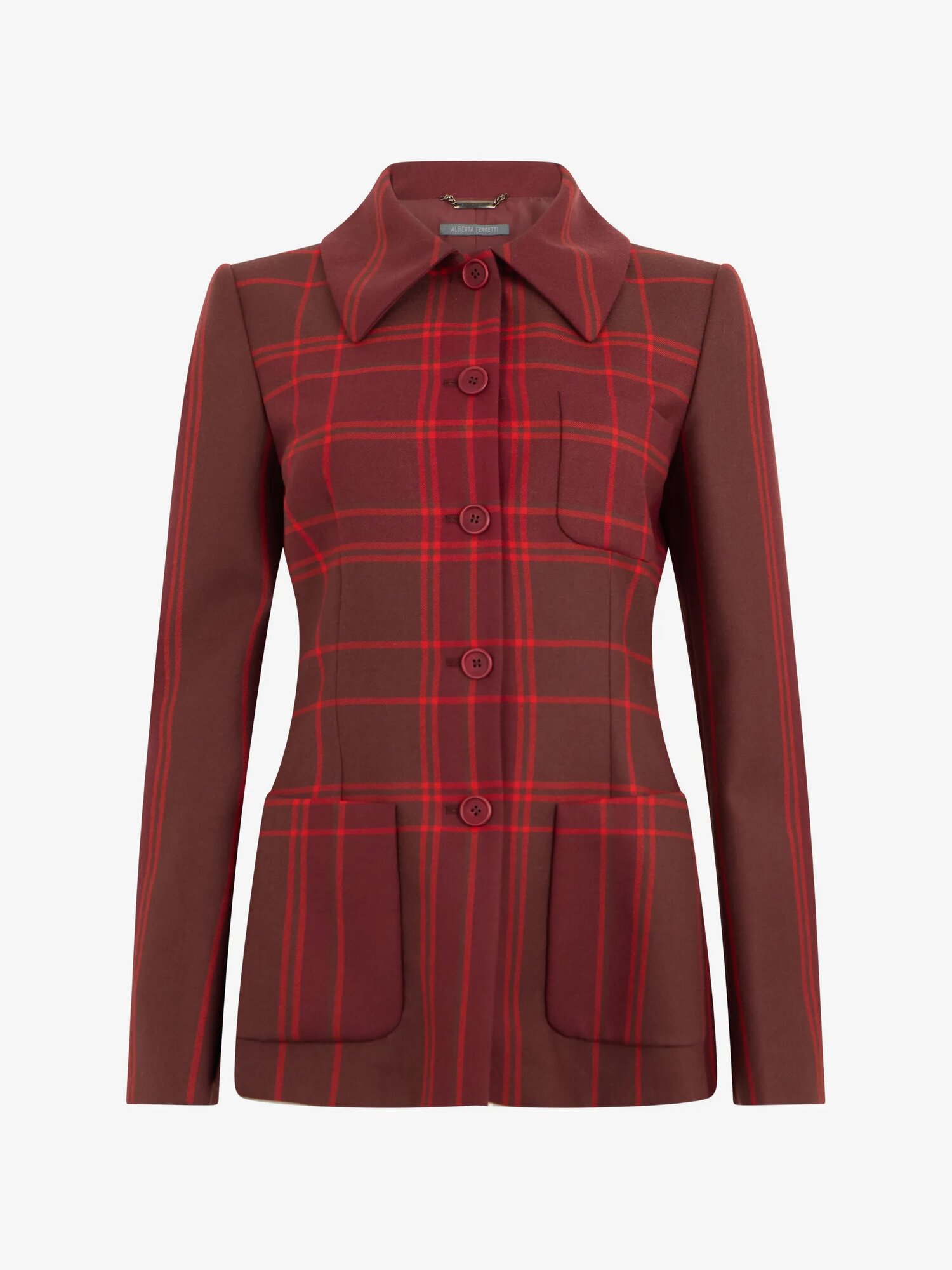 Куртка Alberta Ferretti Plaid button-up jacket