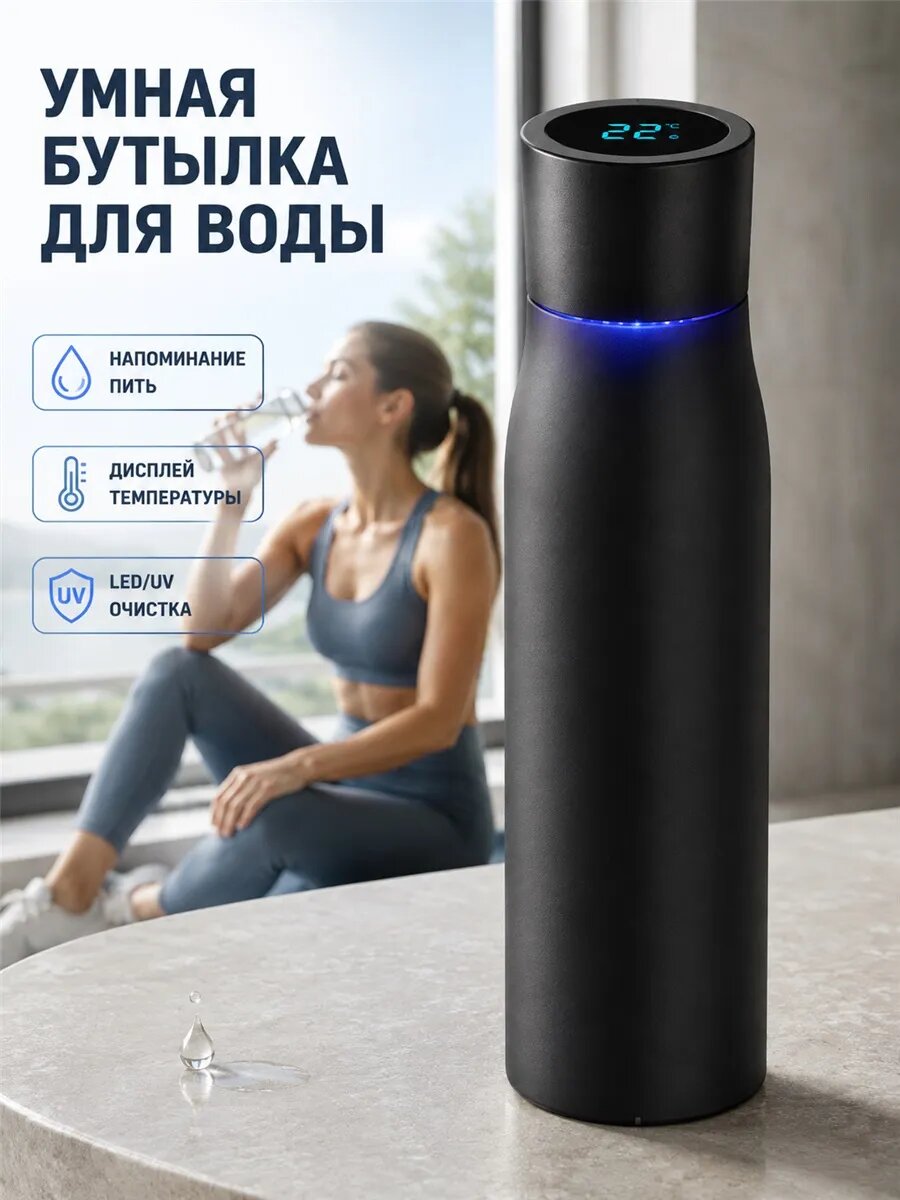 Умная бутылка для воды с напоминанием