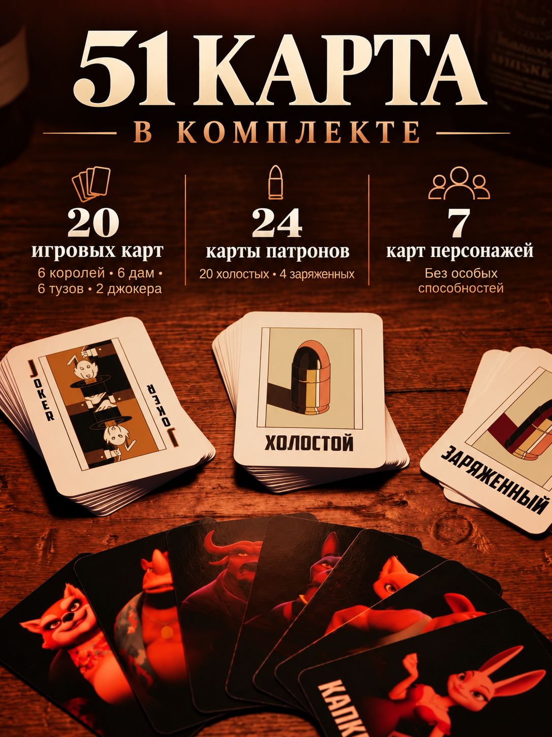 "Бар Лжецов": Настольная карточная игра, для компании, взрослых, Liar's Bar