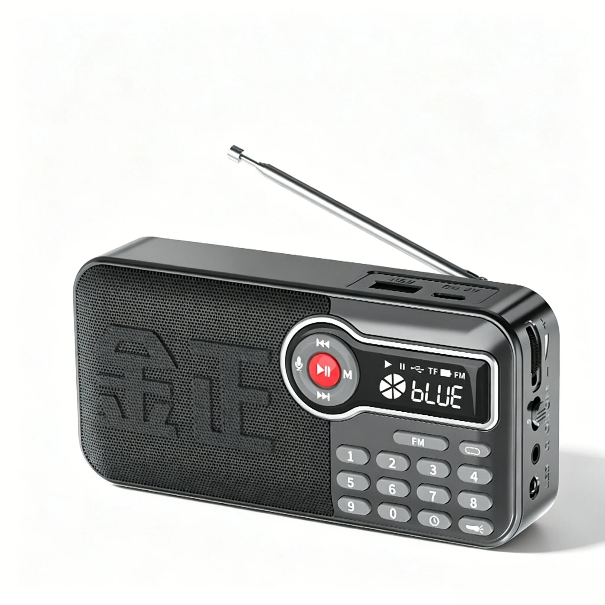 Миниатюрное портативное FM-радио, беспроводной Bluetooth-динамик, светодиодный фонарик, поддержка записи на TF-карту, USB, таймер, цифровой HD-экран, возможность подзарядки