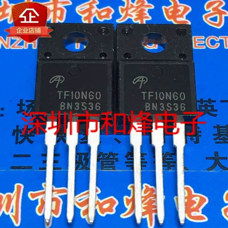 AOTF10N60,3шт./лот,600В 10А N‑канал MOSFET TO‑220F, для ремонта инверторов, блоков питания