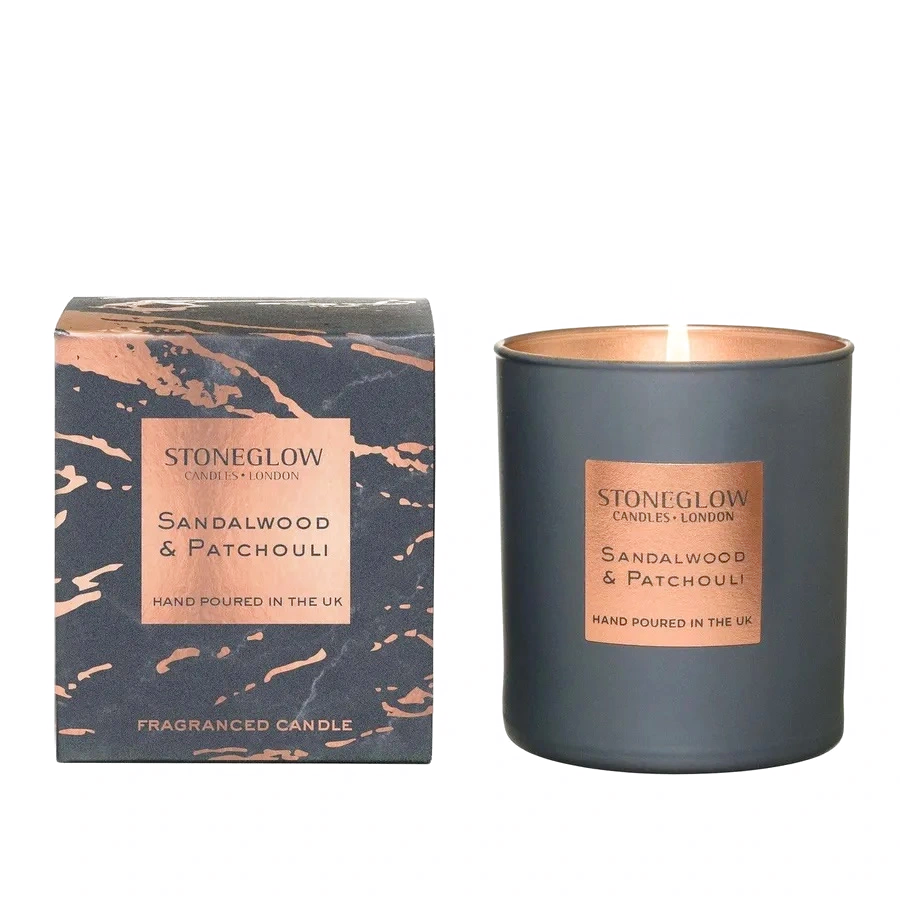 Свеча для дома Stoneglow Sandalwood and Patchouli 220 гр / Стоунглоу Сандалвуд Пачули