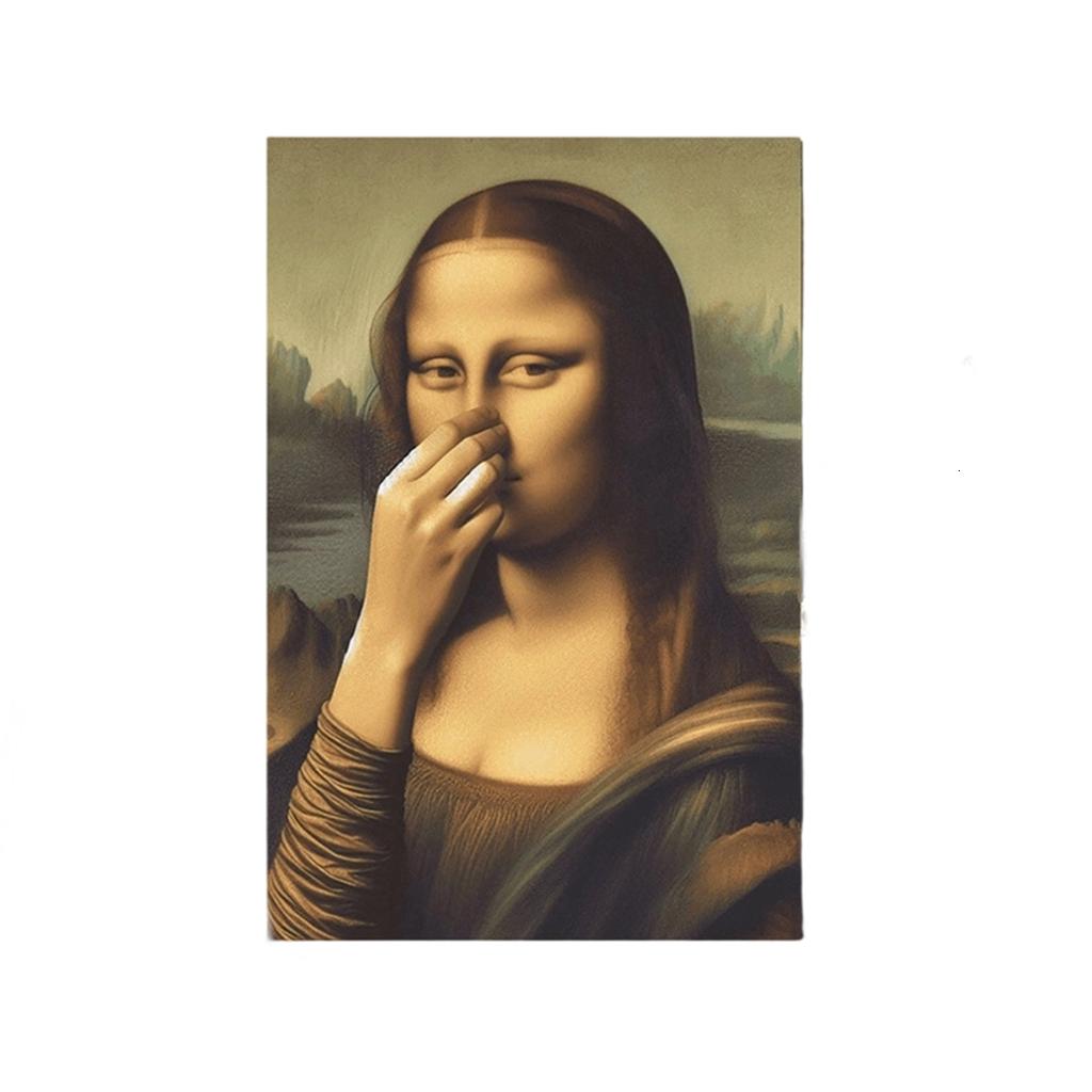 Симуляция Моны Лизы в туалете, 11,8x15,7 дюйма - A