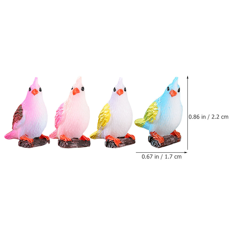 8 Штук Миниатюрные Птицы Из Резины Для Украшения Сада И Авто 2 2X1 7Cm