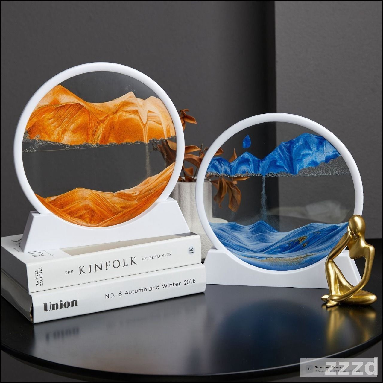 Эксклюзивная 3D картина из песка в белой рамке, антистрессовые часы для интерьера
