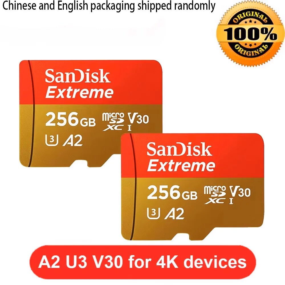 SanDisk Extreme 256GB Micro SD (2 шт) A2 V30
